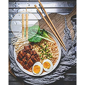 YUNDUOJIA 5 pairs of bamboo chopsticks can be reused, classic healthy high-quality natural bamboo chopsticks, can be washed in the dishwasher, 9.8 inches / 25 cm, (pattern: more than every year)