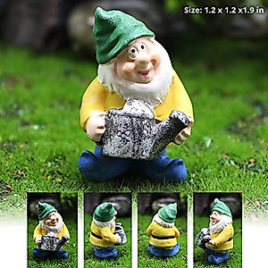 PEATOP Fairy Garden Accessories,Miniature Gnome Figurines Set of 7, Garden Gnome Figurines for Plant Pots Decor, Home Decoration,Fairy Garden