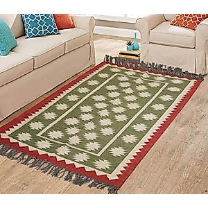 Handmade Wool Jute Area Rug for Bedroom Living Room,Custom Size, Kilim Rug Boho Jute Rug (10x14 feet)