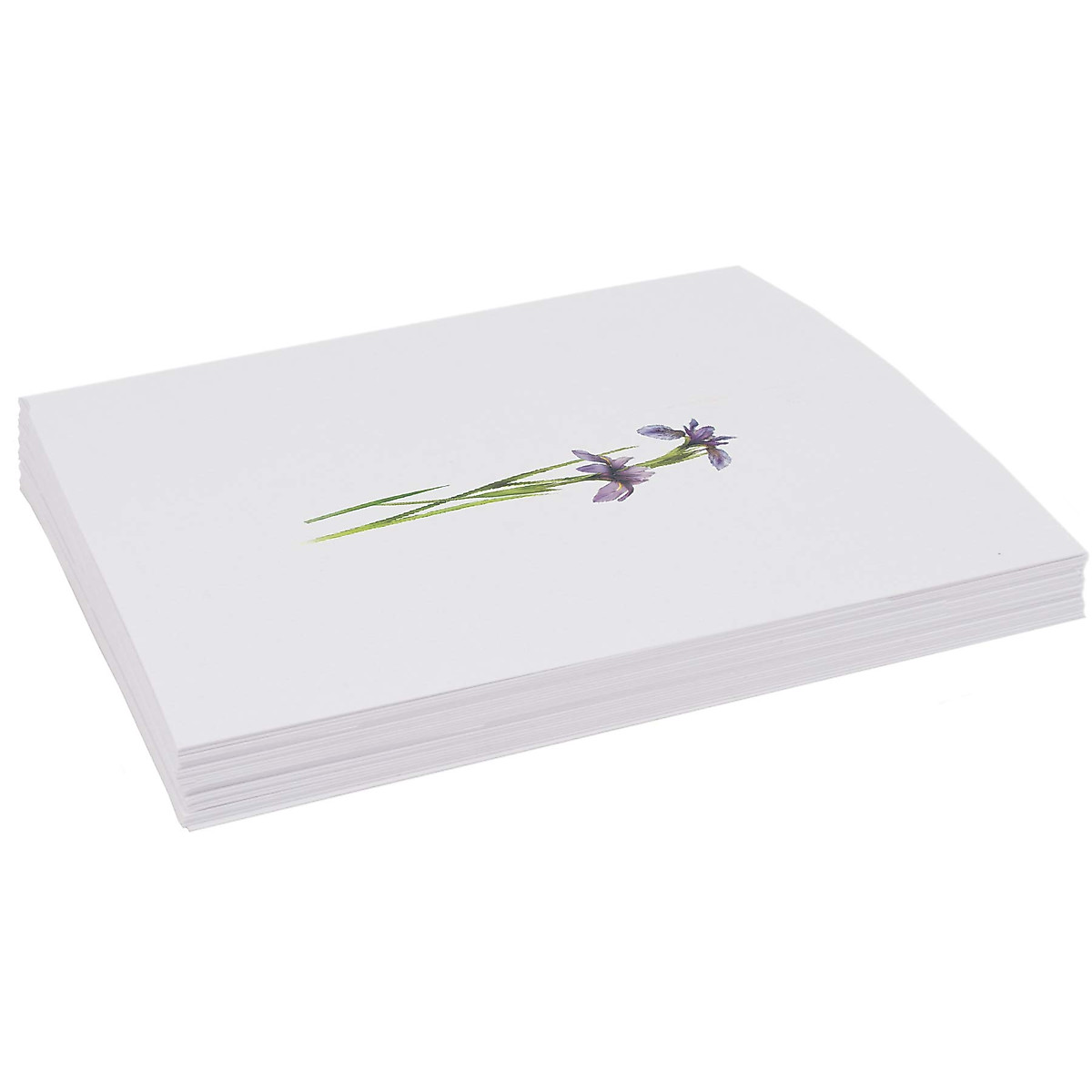 Wispy Purple Iris Flowers Place Cards, Set of 25, Pre-cut and Scored - Wedding, Party, Dinner, and Special Events - Made in the USA