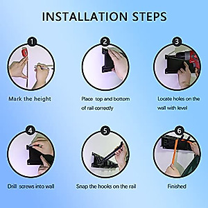 14 PCS Tool Storage Rack, 64 Inch Adjustable Garage Tool Organizer Wall Mounted Storage System with 10 Hooks, Max 600 lbs Super Heavy DutySuper Heavy Duty Steel Garden Tool Organizer Wall Holders