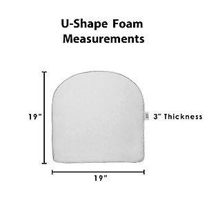 RSH DECOR: Foam U-Shape Wicker Seat Cushions Set of 2 | 19” x 19” | Water-Resistant Spun Fabric | Outdoor Chair Cushions for Patio Furniture | Ivory (Cream, Natural)