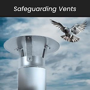 6 Inch Round Roof Cap - All Weather Chimney Cap - Galvanized Steel - Roof Top Round Vent House Exhaust Roof Cap