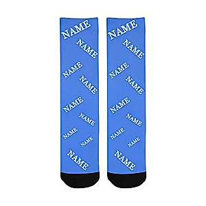 Custom Dog Face Socks Personalized Solid Color Custom Name Face Crew Socks for Women Men