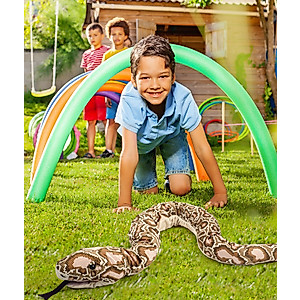 Giant Python Plush Stuffed Snake - 66.92Inch Snake Plush Toy Hand Puppet, Python Pillow Cushion Gifts for Birthday djungelskog Party Prank Props