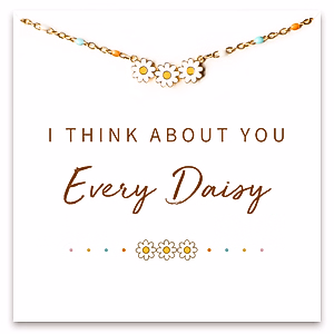 Story Jewellery Daisy Bracelet for Women, Gold Plated Enamel Daisy Sunflower Beach Jewelry Bracelet for Grandmother, Mother, Granddaughter, Friends, enamel, no gemstone