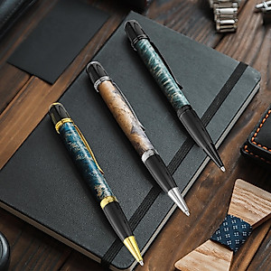 Colarr 12 Pack Woodturning Pen Kit Twist Ballpoint Pen Kit with Refill Copper Pen Turning Supplies for DIY Pen Making Classroom Supplies Teacher Student Gift (Mix Colors)