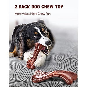 GEE BON Dog Toys, 2 Pack Nylon Chew Bones for Aggressive Chewers, Durable Dog Chew Toy for Large Medium Dogs, Chicken & Peanut Flavor, Helps Dental Health, Pet Toy Gift