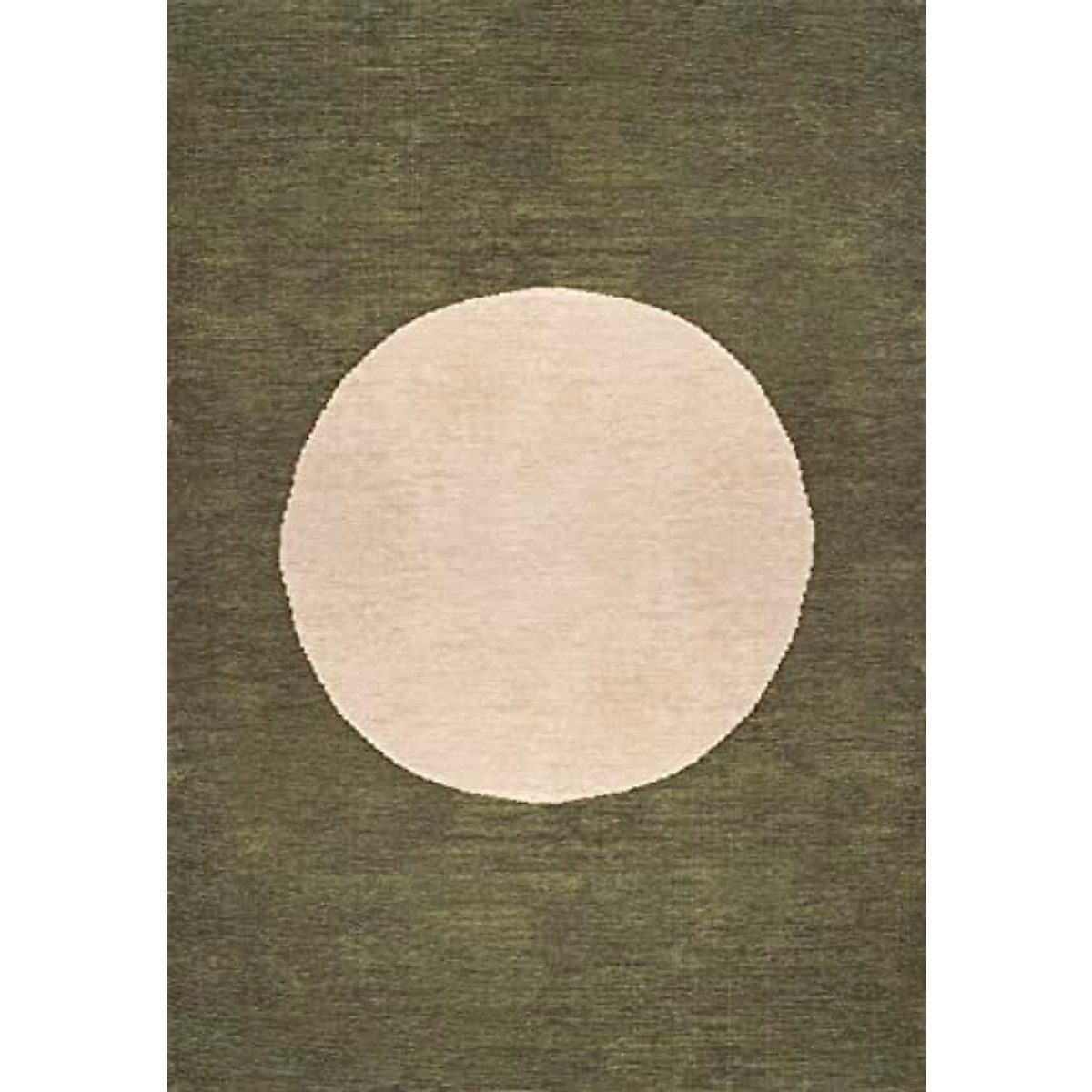 JONATHAN Y WSH113B-3 Cirkel Minimalist Geometric Dot Machine-Washable Indoor Area-Rug, Scandinavian, Modern, Bohemian Easy-Cleaning,Bedroom,Kitchen,Living Room,Non Shedding, Green/Cream, 3 X 5