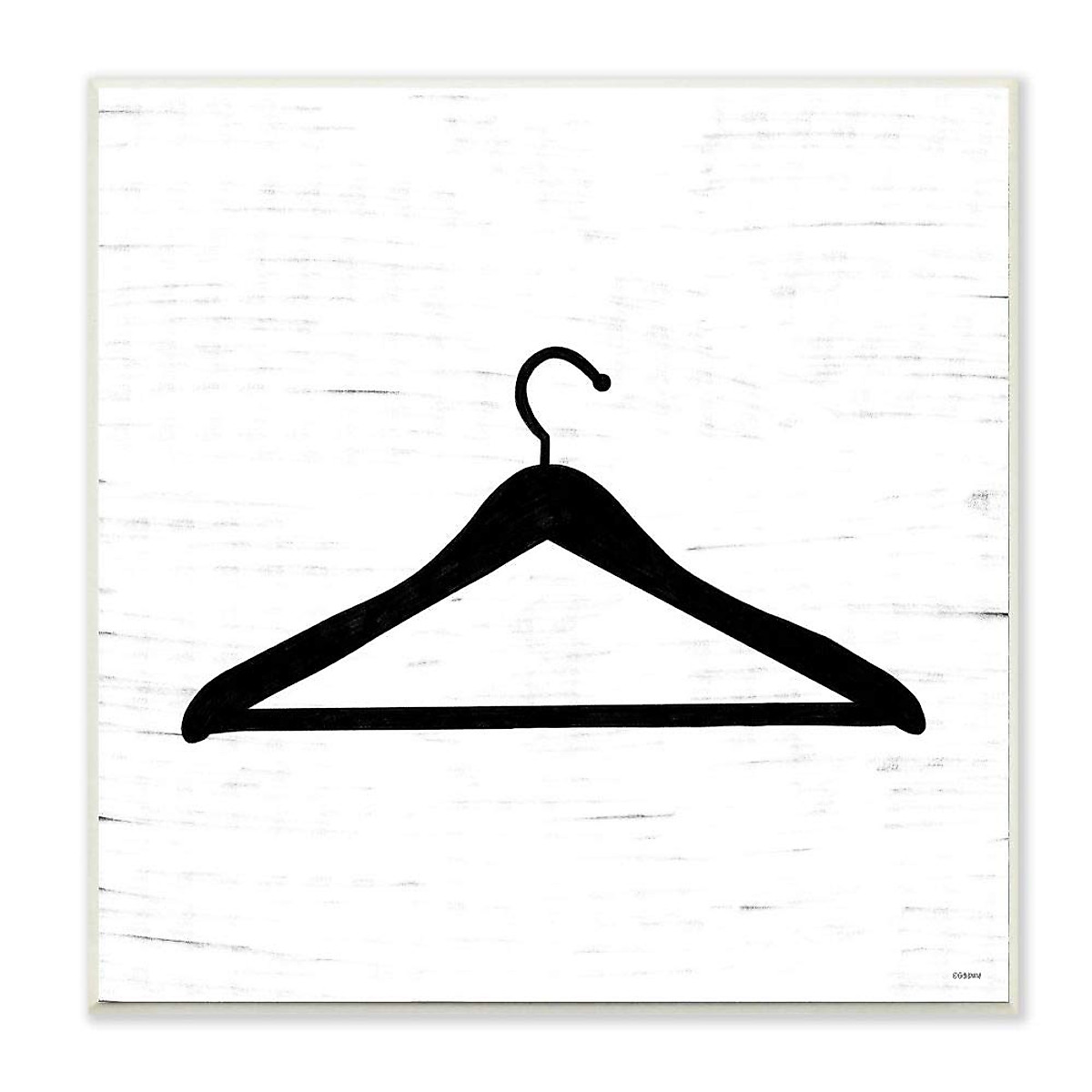 Stupell Industries Hanger Laundry Bathroom Black and White Design Wall Plaque, 12 x 12, Multi-Color