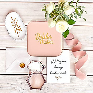 Hotop 8 Pcs Bridesmaid Proposal Box Wedding Gifts Portable Jewelry Mini Travel Jewellery Organizer for Rings Earrings Necklaces, Bachelorette Party Favors (Hotop-JES97)