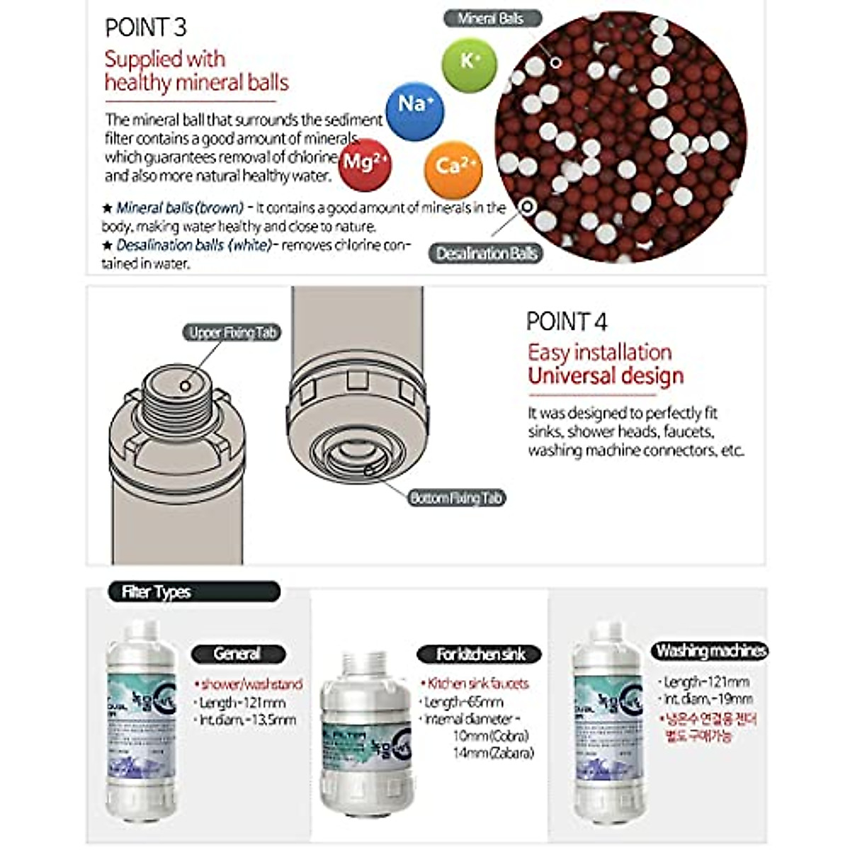 3 pcs Water Purifier Filter for Washing Machines - Rust Removal 5μm