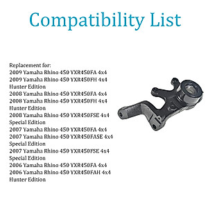 WFLNHB Front Left Steering Knuckle Replacement for Yamaha Rhino 450 660 700 2006-2009 5UG-F3501-12-00