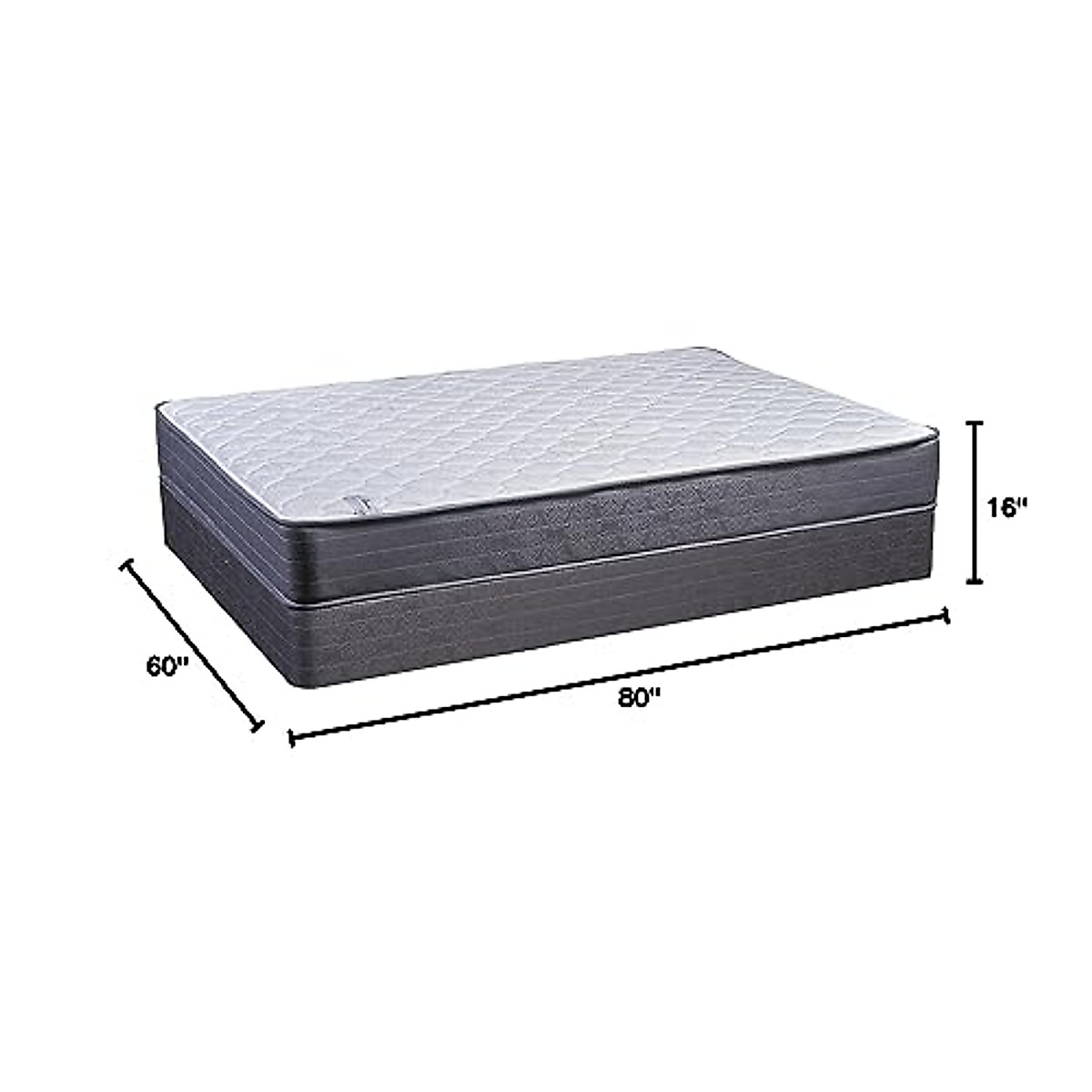 Treaton, 8-Inch Gentle Firm Supportive Yet Remarkebly Comfortable Innerspring Mattress & 8" Wood Box Spring Set, Queen