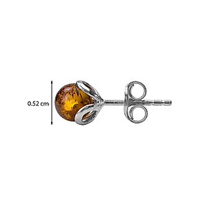 Ian and Valeri Co. Amber Sterling Silver Small Ball Stud Earrings