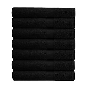 COTTON CRAFT Simplicity Bath Towels Set -7 Pack- 27x52-100% Cotton Bath Towel - Lightweight Absorbent Soft Easy Care Quick Dry Everyday Luxury Hotel Spa Gym Shower Beach Pool Camp Travel Dorm - Black