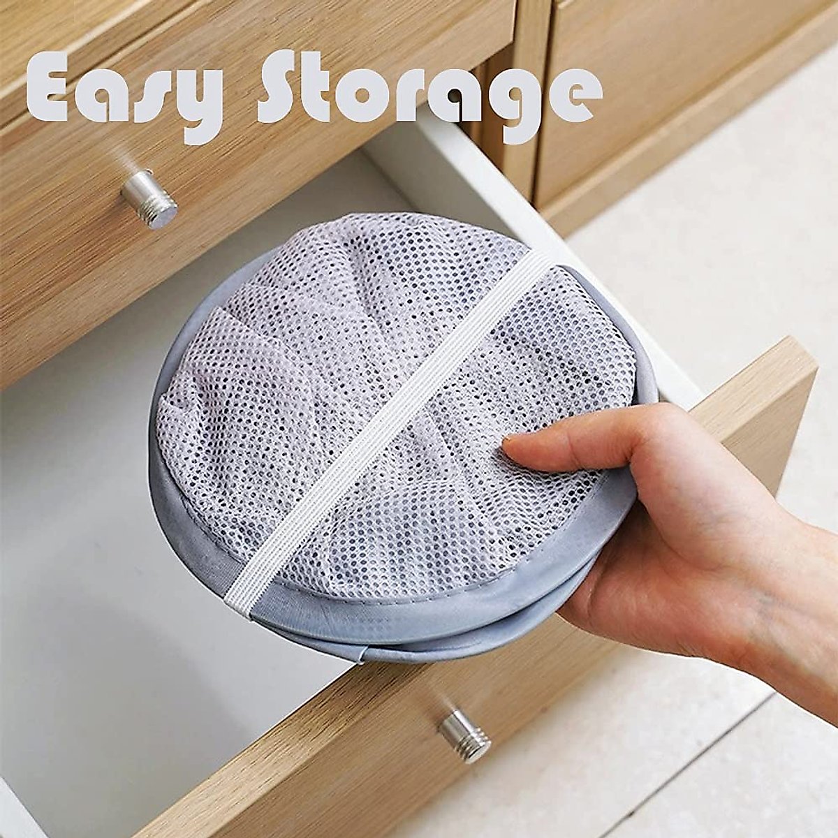 Mesh Collapsible Small Wall Laundry Baskets，Hanging Laundry Hamper，for Hotel, University Dormitory Use by HHSSALIN (1, CLASSIC)