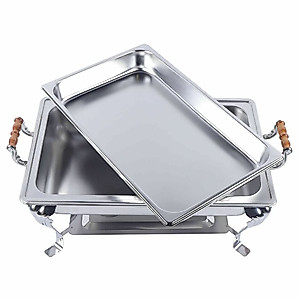 Chafing Dish Tray Buffet Catering Chafers Catering Stainless Steel Chafer Chafing Dish Set Buffet Party Food Warmerfor buffet, wedding and other banquet events Silver