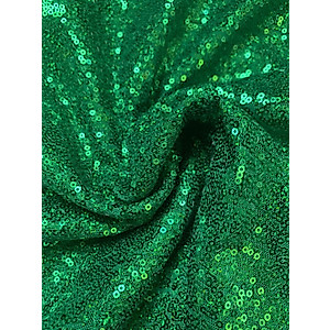 Green Sequin Fabric by The Yard, Glitter Sequin Mesh