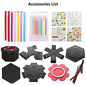 Koogel Explosion Box Set, 17.5 x 16 inch Album Gift Box DIY Creative Popup Surprise Box for Marriage Proposals Boyfriend Birthday Anniversary Valentine's Day, Wedding