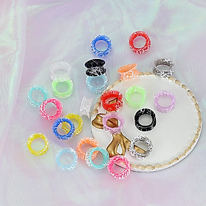 Longbeauty 24pcs White Line Soft Silicone Tunnels Set Ear Gauges Plugs Stretchers Double Flared Flesh Tunnels Ear Piercing Jewelry for Women Men 2G-5/8