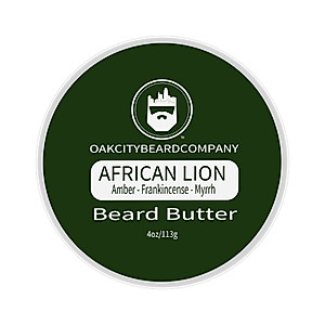Oak City Beard Company - African Lion - 4 Ounce - Beard Butter - Beard Conditioner - Amber - Frankincense - Myrrh - Patchouli