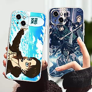 Staremeplz Samsung Galaxy S9 Plus Case Attack -on Titan Anime Design [with Keychain and 50pcs Stickers] Cartoon Transparent Soft Silicona Case for Samsung Galaxy S9 Plus