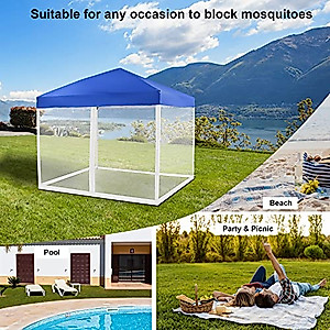 IJIALIFE Mosquito Net with Zipper for 10' x 10' Patio Gazebo Canopy and Tent, Zippered Mesh Sidewalls Screen Walls for Outdoor Camping and Garden(White)