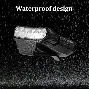 6 Pieces Clip Headlamps Head Lamps Hard Hat Accessories 5 LED Rotatable Cap Hat Light Clip on Flashlight Lights Clip on Cap Lights for Hunting Camping Fishing Black (Black)