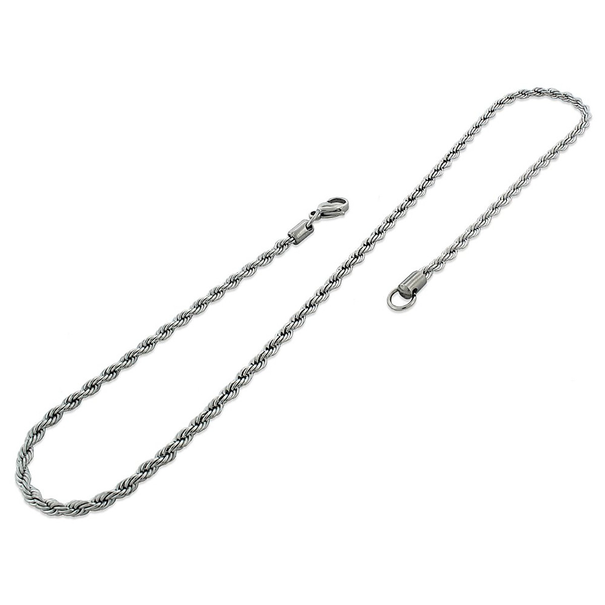 SILVERCLOSEOUT Stainless Steel Twisted French Rope Chain Mens & Womens Unisex Necklace Jewelry Making Chains DIY 2.0MM 20in