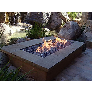 Hearth Products Controls (HPC) Rectangle Stainless Steel Fire Pit H-Burner (HBSB30-NG), 30x8-Inch, Natural Gas