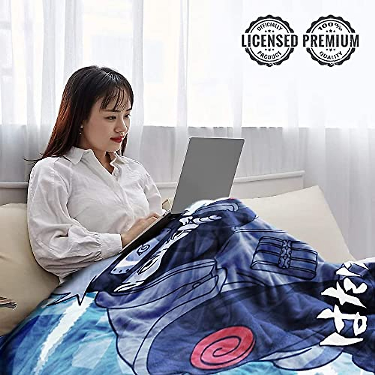JUST FUNKY Naruto Shippuden 45" x 60" Fleece Blanket | Featuring Kakashi Hatake | Bedding | Throw | Home Décor | Sofa and Bed Blanket | Officially Licensed