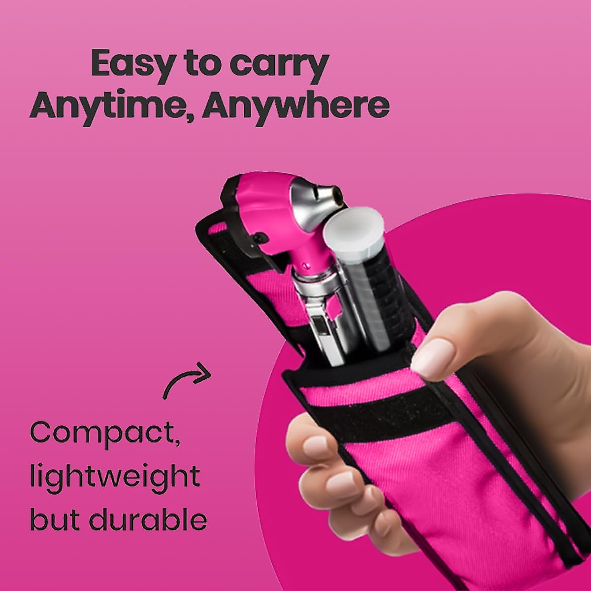 Mini Otoscope with Light Ear Infection Detector and Pocket Ear Scope | Suitable for Kids, Adults, Doctors - Available in Multiple Colors (Pink)