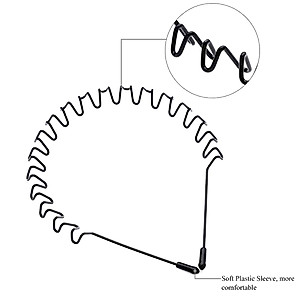 9pcs Metal Headband Spring Wavy Hair Band Unisex Hairband for Men Women Sport Hair Hoop Non-slip Headwear Hair Accessories (Black)