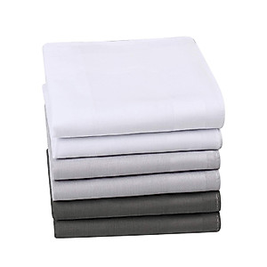 HOULIFE 100% Cotton Women's Men's Handkerchiefs, Solid Stripe Handkerchiefs for Men & Women Soft Cotton Hankies 15.7x15.7 ”