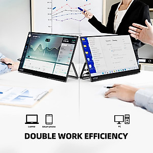 InnoView 15.6'' Portable Monitors 2 PCS 1080P FHD IPS Eye Care Laptop Monitor HDMI Computer Display with Stand for Laptop