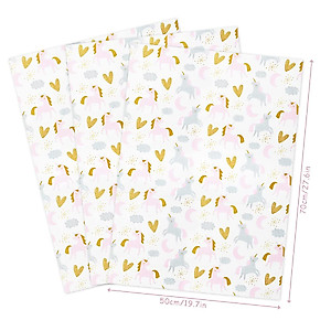 Unicorn Tissue Paper Bulk for Birthday Gift Wrap, 20 Sheets 20"x 28" Per Sheet, Unicorn Wrapping Paper Girls Kids for Gift Bags, Christmas Baby Shower Wrapping, Unicorn Party Decorations