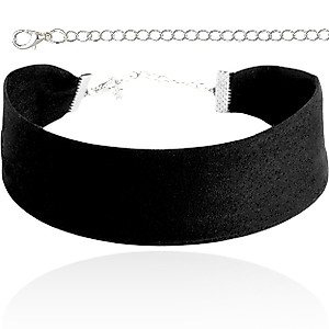 STACKABLE CREATIONS Black Choker Necklaces for Women, Wide Velvet Thick 90s Ribbon Neck Collar