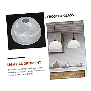 BESTOYARD 2pcs Frosted Glass Lampshade Chandelier Shade Chandelier Lamp Shades Glass Light Covers Alabaster Shade Wall Led Glass Bell Alabaster Shad Globe Lamp Cover Round White Pendant