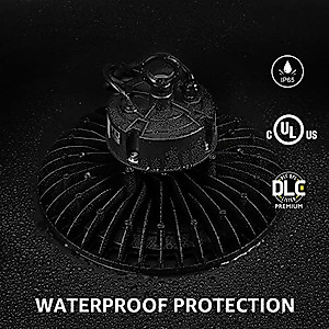 LE UFO LED High Bay Light 150W, 19,000lm 5000K Daylight, 450W HPS Equivalent, 1-10V Dimmable Commercial Warehouse LED Lighting, Waterproof IP65, 100-277V, 110° Beam, Industrial Ceiling Light Fixture