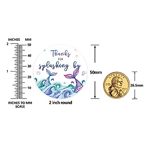 80 Mermaid Birthday Stickers, Mermaid Baby Shower Stickers, Under The Sea Party Favor Thank You Stickers(2 Inch)