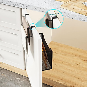 2 Pack Cabinet Door Organizer with Double Towel Bars Over The Cabinet Door Organizer Kitchen Cabinet Organizers and Storage Cutting Board Holder Suitable for Cabinet Doors Less Than 0.98 Inch Thick