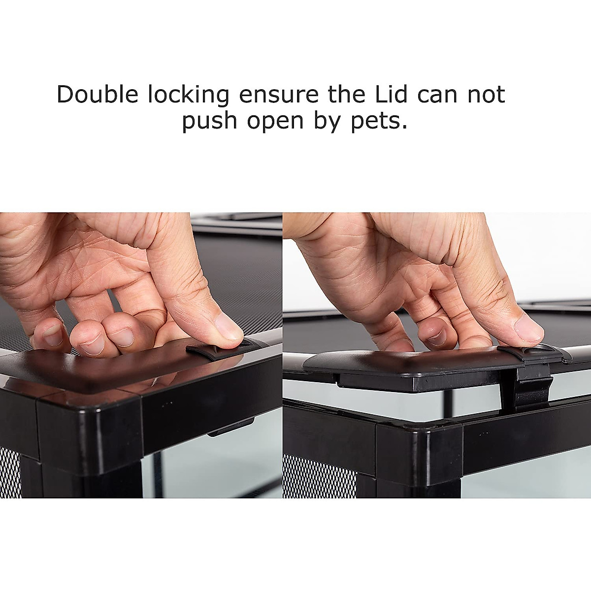 REPTI ZOO Amphibian Habitat Tank 10 Gallon, Full Vision Glass Reptile Terrarium 12" x 12" x 18", Vertical Reptile Tank with Deep Base & Top Screen Ventilation