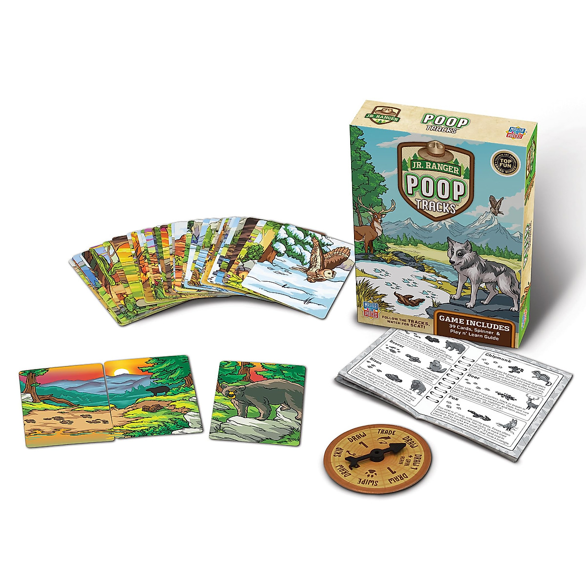 Masterpieces Jr Ranger Poop Tracks Card Game, Ages 6+, 2-6 Players, Medium