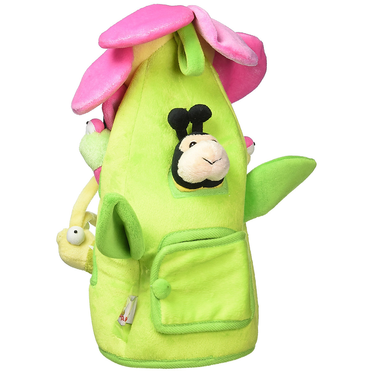 Plush Bug Flower House with Bugs - Five (5) Stuffed Animal Bugs and Butterflies in Play Flower Carrying House