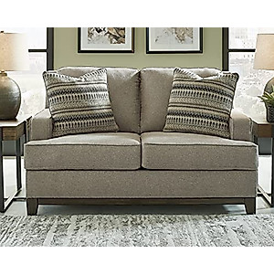 Signature Design by Ashley Kaywood Modern Loveseat with Accent Pillows, Gray
