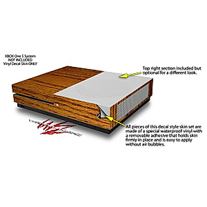 WraptorSkinz Decal Vinyl Skin Wrap Compatible with Xbox One S Console and Controllers - Wood Grain - Oak 01