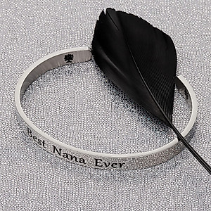 Kivosliviz Best Nana Ever Bracelet Birthday Gift for Nana Expandable Wire Bangle for Grandma