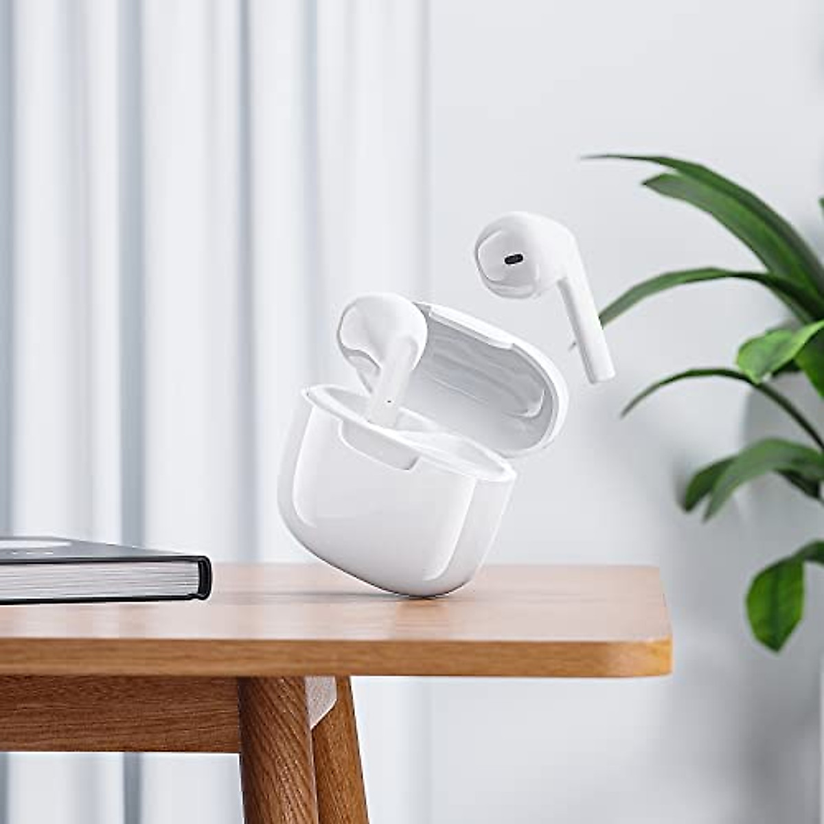 ESSPOMNCE Wireless Earbuds Bluetooth Headphones 36H Play Time 5.0 Bluetooth with Wireless Charging Case, IPX6 Waterproof Sweat-Proof Earphones True Wireless Earbuds, in-Ear Earbuds for Working Sports