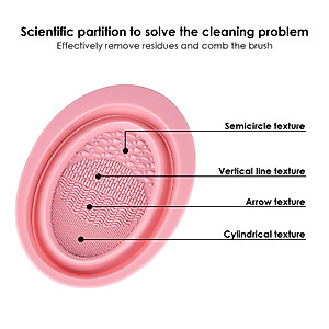 SHIDOW Portable Folding Brush Bowl, Silicone Brush Bowl Clean Watercolor Painting Water Cup for Acrylic Oil Painting (Purple, Pink, White, 3 pcs)